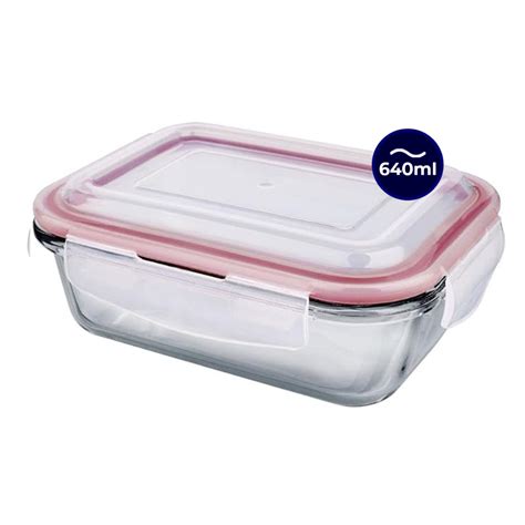 Kit 10 Ou 5 Potes Vidro Herméticos 640ml Retangular Com Divisória