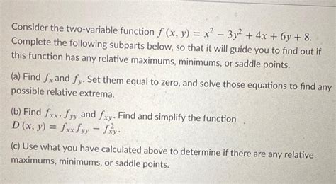 Solved Consider The Two Variable Function F X Y X2