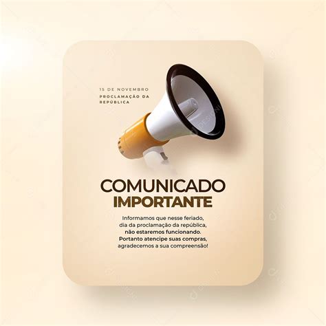 Comunicado Importante Proclamação da Republica Social Media PSD