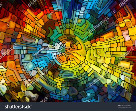 Stained Glass Pattern Series Artistic Abstraction Stock Illustration