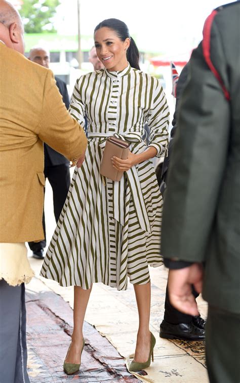 Meghan Markle Wears a Striped Martin Grant Dress for Her Second Day in ...