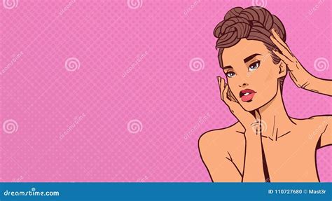 Beautiful Sensual Woman Face Elegant Portrait Of Attractive Female On