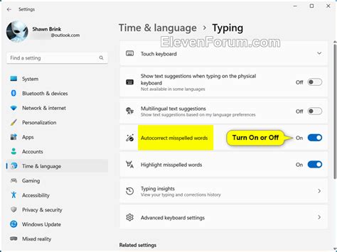 Turn On Or Off Autocorrect Misspelled Words In Windows 11 Windows 11
