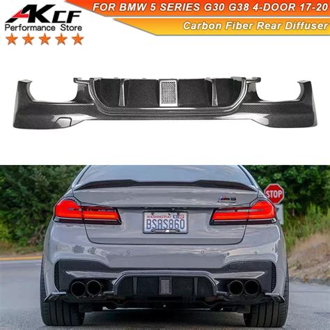 리얼 탄소 섬유 리어 디퓨저 bmw m5 f90 5 시리즈 g30 g38 lci 4 문짝 리어 범퍼 스플리터 립 디퓨저 커버 트림