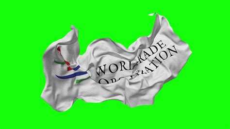 World Trade Organization Wto Flag Seamless Looping Flying In Wind