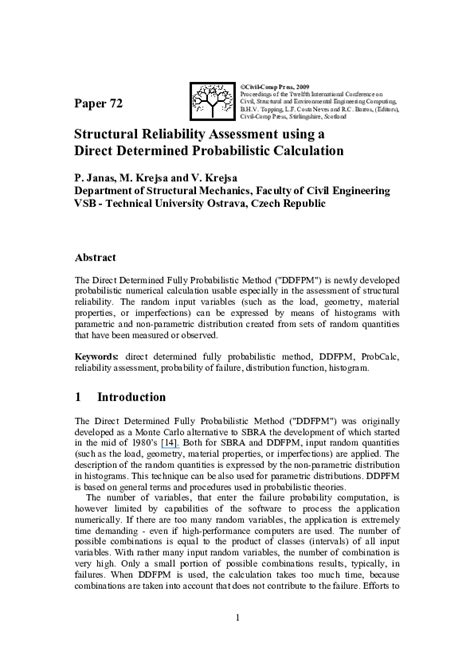 pdf structural reliability assessment using a direct determined