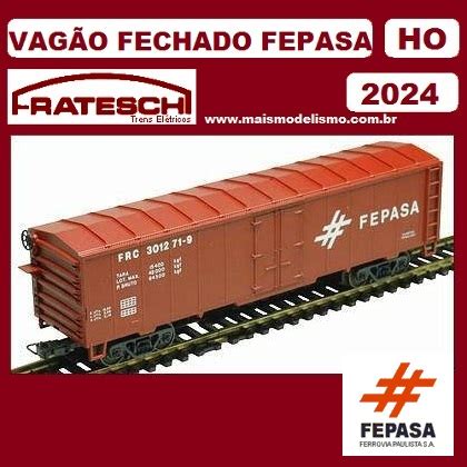 Vag O Fechado Frateschi Miniatura De Ferreomodelismo Vag O Fechado Fepasa Ferrovia Paulista Sa