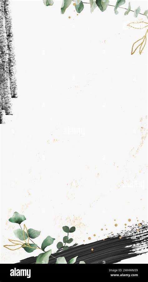 Eucalyptus Leaf Pattern On White Background Mobile Phone Wallpaper