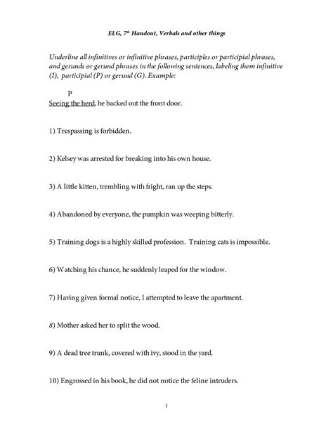 15 Participle Phrase Worksheets And Answers