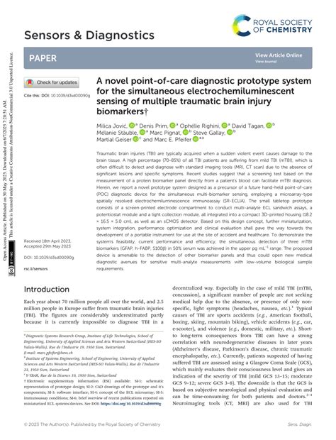 Pdf A Novel Point Of Care Diagnostic Prototype System For The
