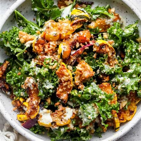 Roasted Squash Salad With Parmesan Peppercorn Dressing Dishing Out Health