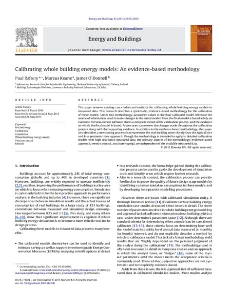pdf calibrating whole building energy models an evidence based