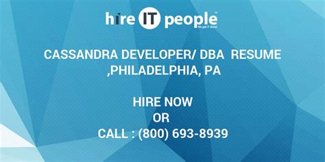 Cassandra Developerdba Resume Philadelphia Pa Hire It People We