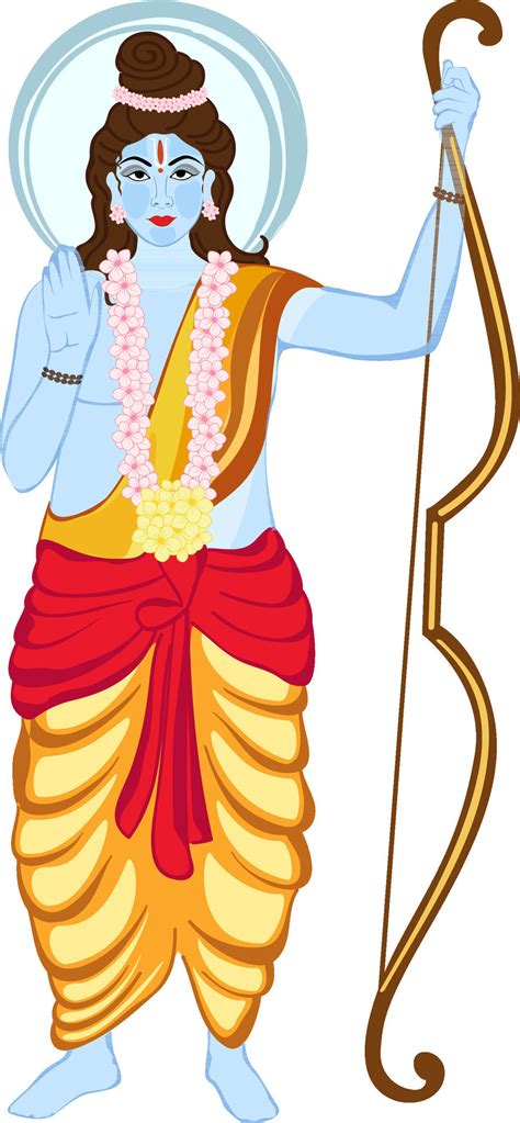 Hindu Mythological Lord Rama Holding Bow 24840565 Vector Art At Vecteezy