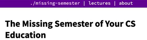 Mit Missing Semester Of Cs Education Lecture 1 知乎