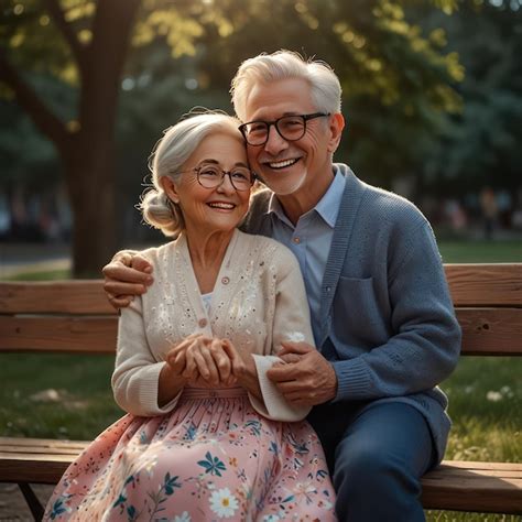 An Old Cute Couple Sharing A Warm Hug Ai Generated Image Premium Ai