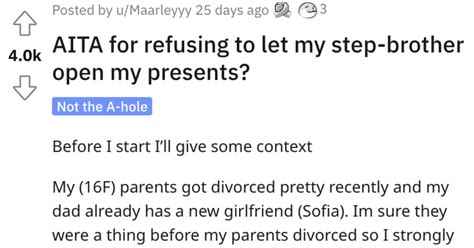 She Refused To Let Her Young Stepbrother Open Up Her Presents Was She