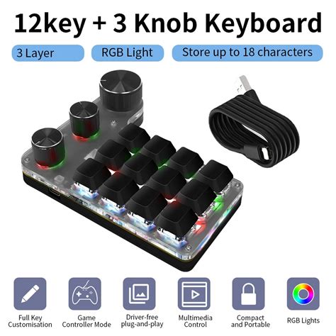 Ammtoo Механическая Мини-клавиатура 12 Кнопок RGB | AliExpress