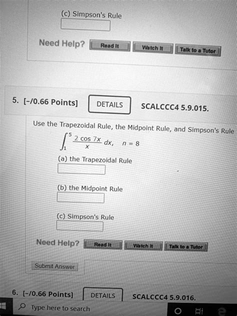 Solved C Simpsons Rule Need Help Raadit Tolkto Iuter 066