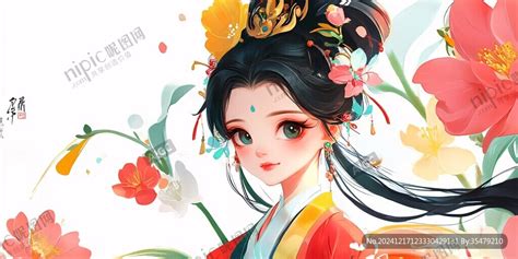 Ai创作图花神插画 西施插画 芈月插画 貂蝉人物插画 芙蓉花神貂蝉 古风ip形象 画意虞姬 节气女神 汉服女插画 古风女孩插画 贵妃插画 嫦娥