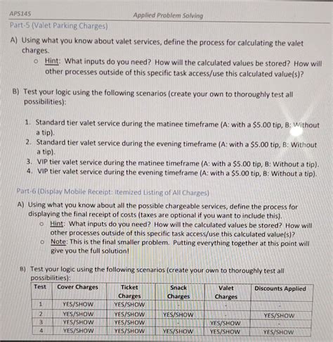 Solved Need Flowchart For These Part 5 And 6 Aps145 Applied Problem