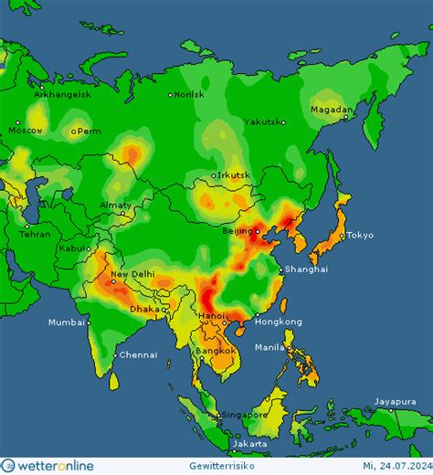 Thunderstorm Forecast In Europe North America And Asia
