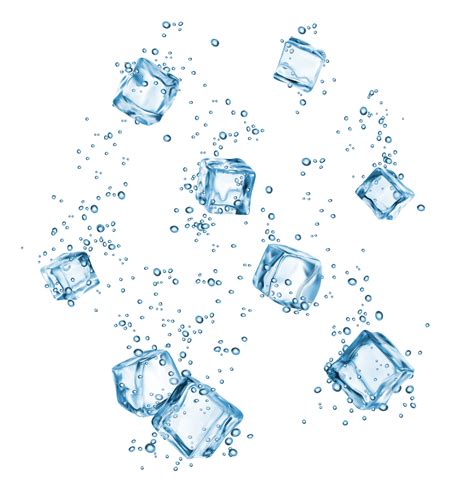 Ice Cubes With Water Drops Or Air Bubbles In Fizz 27973704 Vector Art