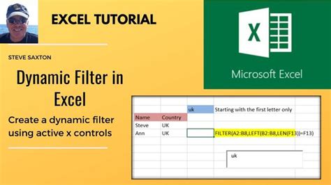 Dynamic Filter In Excel Filter Function Excel Tutorials Excel Microsoft Excel