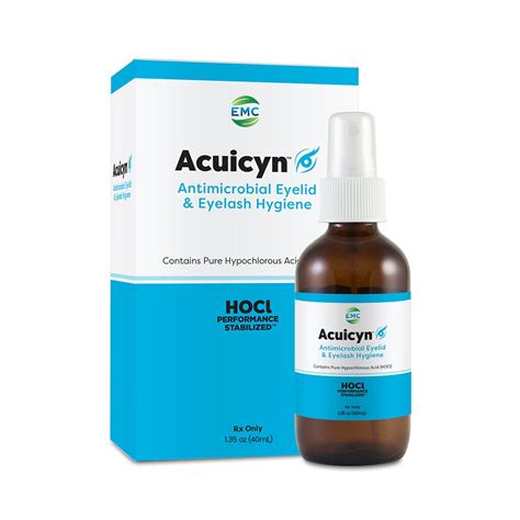 Acuicyn Antimicrobial Eyelid And Eyelash Hygiene Hypochlorous Solution For Gentle Eye Relief