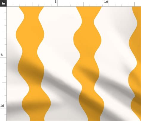 Curves Vertical Stripe In Yellow And Fabric Spoonflower