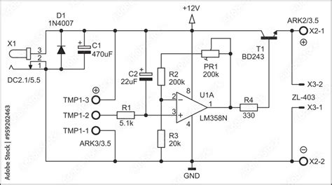 Schematic Diagram Of Electronic Device On Sheet Of Paper Vector Drawing Electrical Circuit With