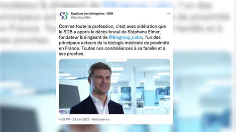 Stéphane Eimer Pdg Des Laboratoires Biogroup Retrouvé Mort à Paris Cnews