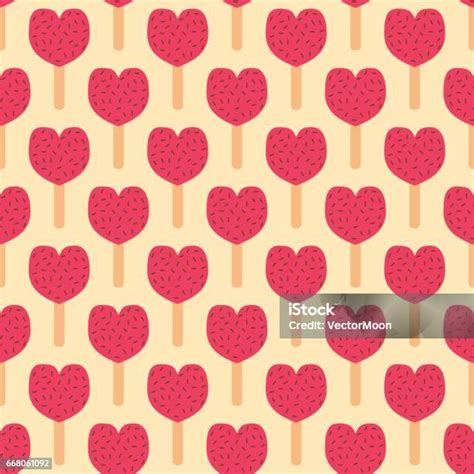 과일 아이스크림 패턴 원활한 벡터 일러스트 배경 아이콘 심장 절연 만화 디저트 달콤한 감기 간식 맛 있는 냉동된 사탕 맛 있는 과일에 대한 스톡 벡터 아트 및 기타 이미지