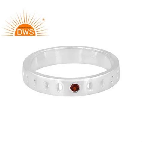 Red Womens 925 Fine Sterling Silver Natural Garnet Gemstone Statement