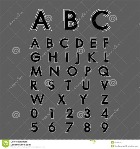 Alphabetic Fonts And Numbers Stock Vector Illustration Of Fashion