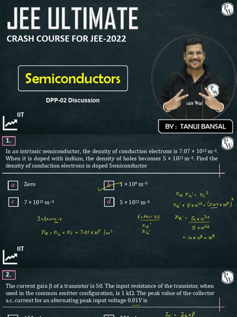Semiconductors Dpp 02 Solution Notes Pdf Electronic Circuits