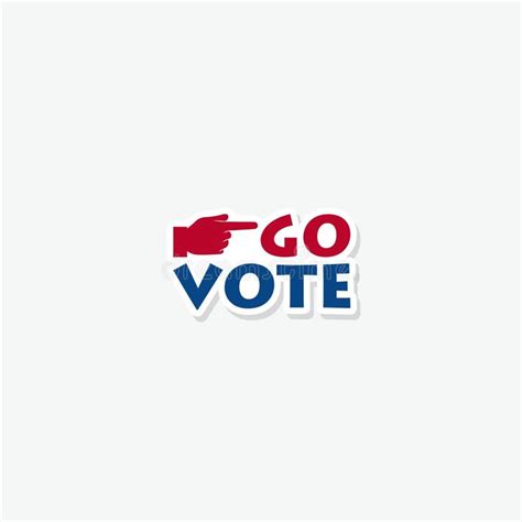 Go Vote Icon Sticker Isolated On Gray Background Stock Vector