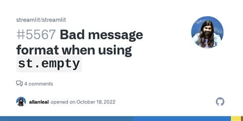 Bad Message Format When Using `stempty` · Issue 5567 · Streamlit