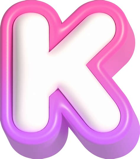 Letter K Pink Cute 3d Lettering 45832431 Png