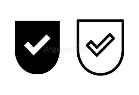 Shield Check Mark Icon Protection Approve Sign Safe Icon Vector