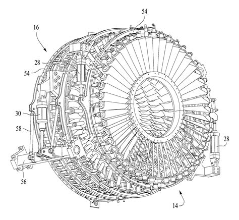 Variable Stator Turbine Inlet Guide Gas Imagens Patentes Sketch