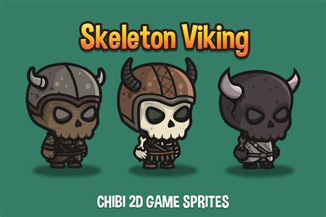 Chibi Skeleton Viking Character Sprites By Craftpix On Newgrounds