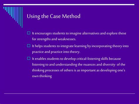 Ppt Using The Case Method Powerpoint Presentation Free Download Id
