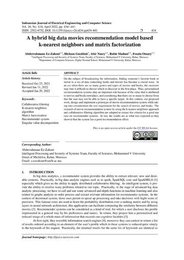 A Hybrid Big Data Movies Recommendation Model Based K Nearest Neighbors