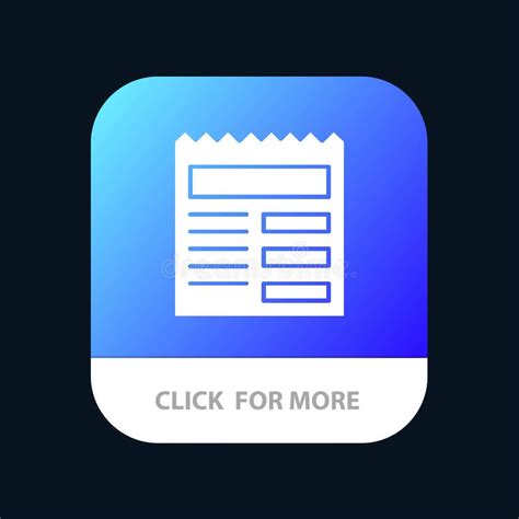 Document Text Basic Ui Mobile App Button Android And Ios Glyph Version Stock Vector