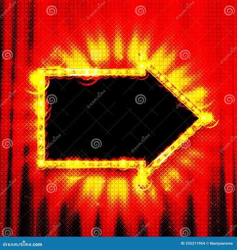 Vintage Wood Red Arrow With Light Bulb Stock Illustration Illustration Of Blank Lamp