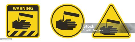 Attention Isolat De Symbole Corrosif Sur Fond Blanc Illustration
