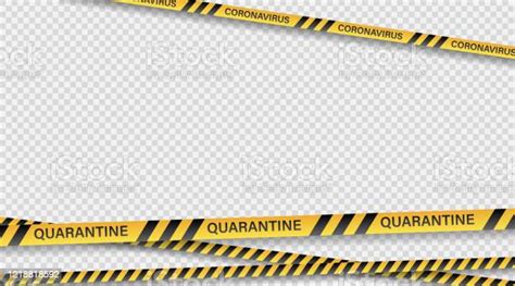 노란색과 검은 색 줄무늬와 코로나 바이러스 격리 배너 경고 바이러스 코비드19 복사 공간이 있는 파란색 배경입니다 격리 생물
