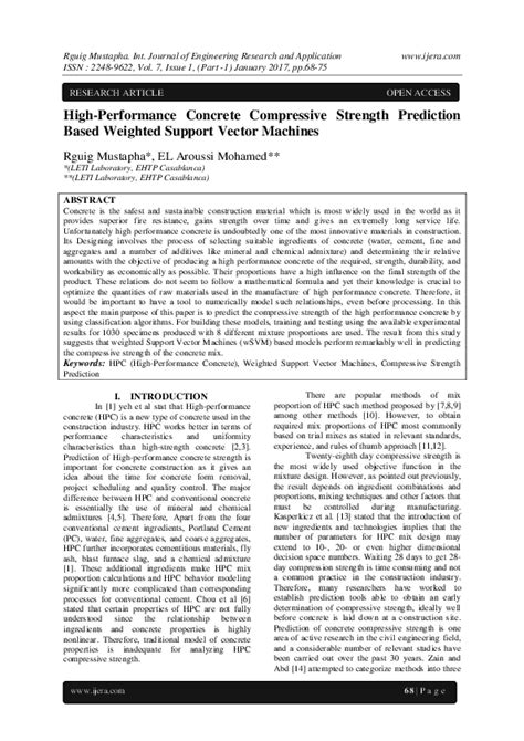 Pdf High Performance Concrete Compressive Strength Prediction Based