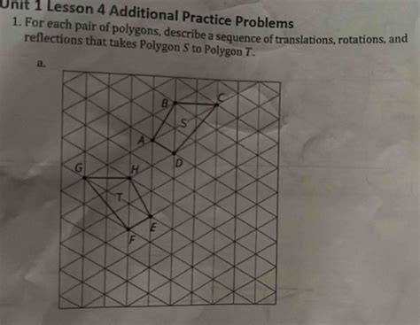 Solved Unit 1 Lesson 4 Additional Practice Problems 1 For Each Pair